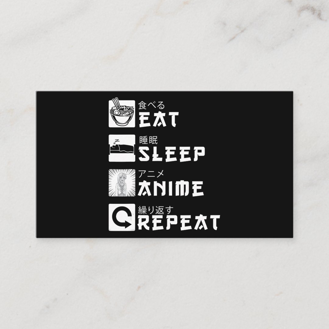 Eat Sleep Anime Repeat Japanese Manga Lover Enclosure Card | Zazzle