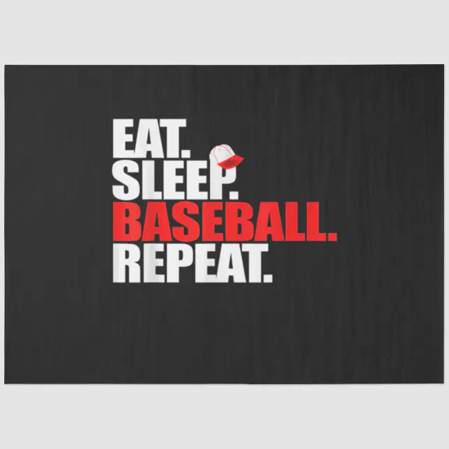 Eat Sleep Baseball Repeat Catcher Pitcher Baseball Tissue Paper | Zazzle