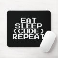 EAT SLEEP CODE REPEAT mousepad gift for programmer | Zazzle