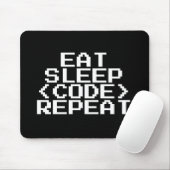 EAT SLEEP CODE REPEAT mousepad gift for programmer | Zazzle