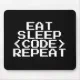EAT SLEEP CODE REPEAT mousepad gift for programmer | Zazzle