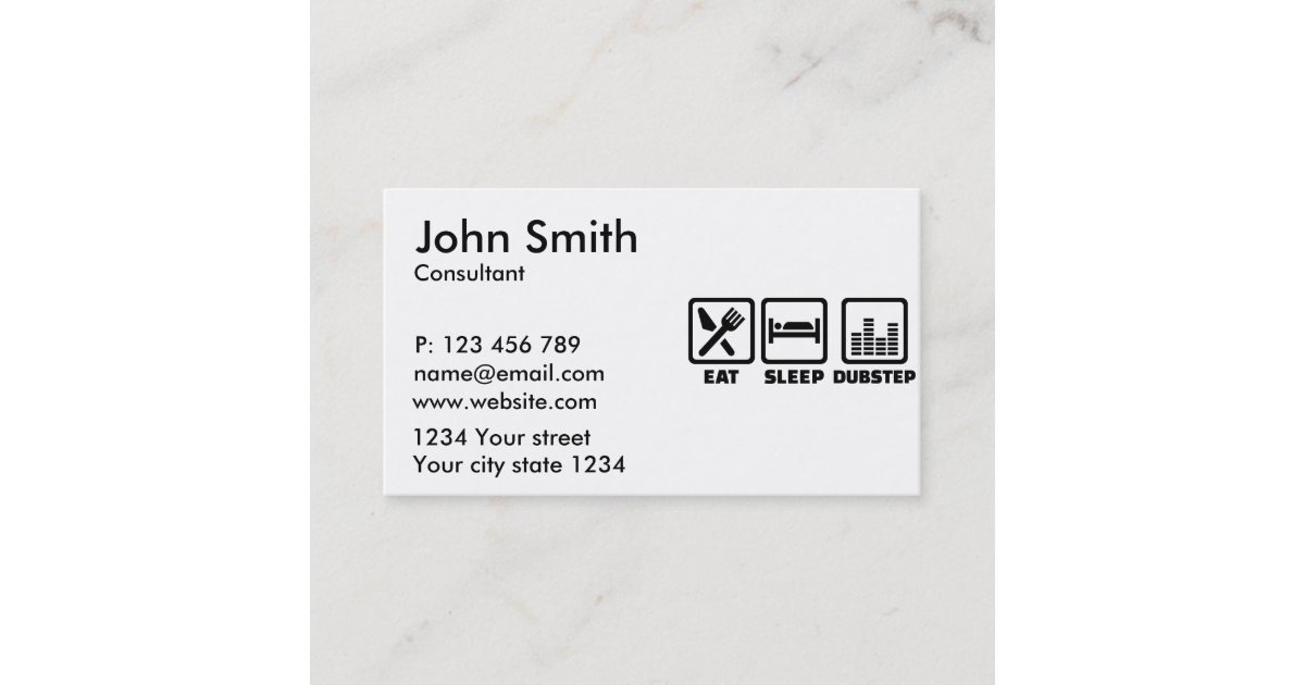 Eat sleep dubstep business card | Zazzle