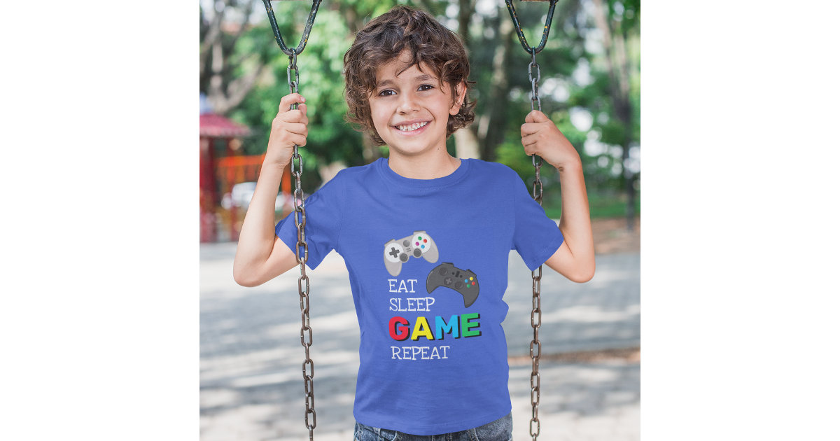 Eat Sleep Game Repeat | Gamer T-Shirt | Zazzle