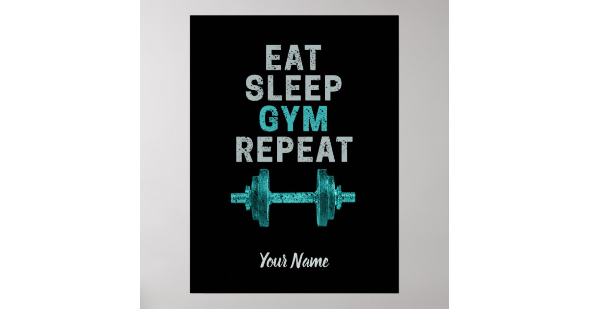 Eat Sleep Gym Repeat Gymnastic Vintage For Workout Poster | Zazzle