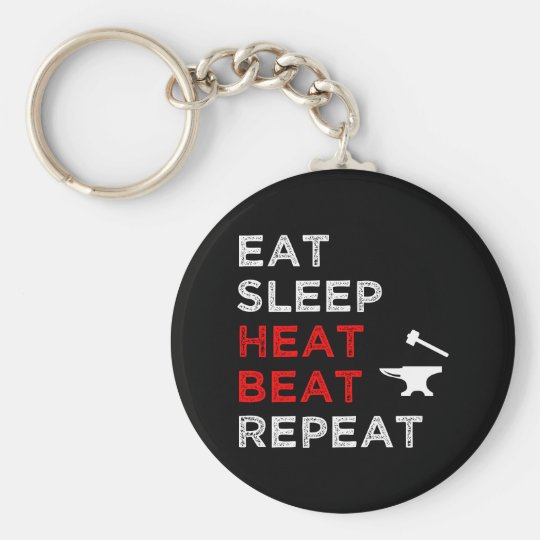 Eat Sleep Heat Beat Repeat Keychain | Zazzle.com