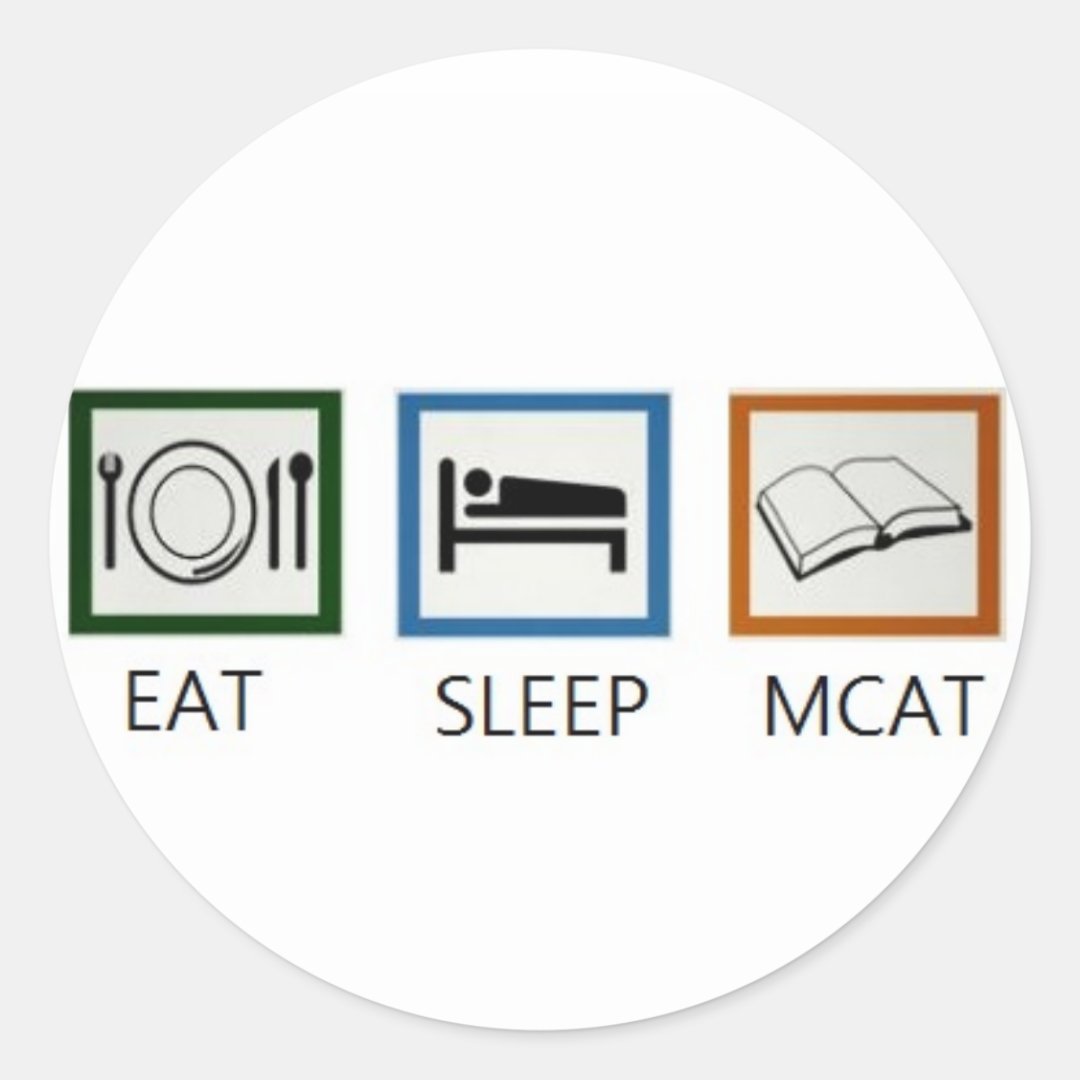EAT SLEEP MCAT CLASSIC ROUND STICKER | Zazzle