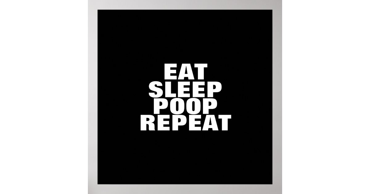 Eat, Sleep, Poop, Repeat Poster | Zazzle