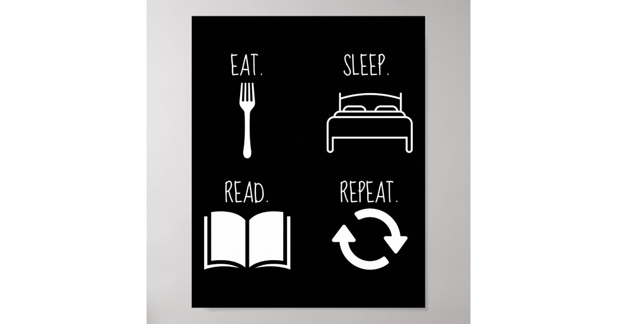 Eat. Sleep. Read. Repeat. Poster | Zazzle