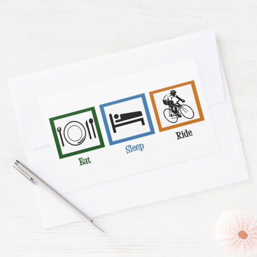 Eat Sleep Ride (Cyclists) Rectangular Sticker | Zazzle