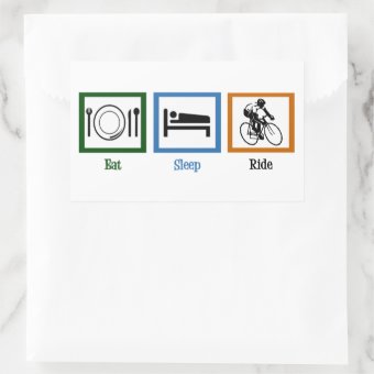 Eat Sleep Ride (Cyclists) Rectangular Sticker | Zazzle