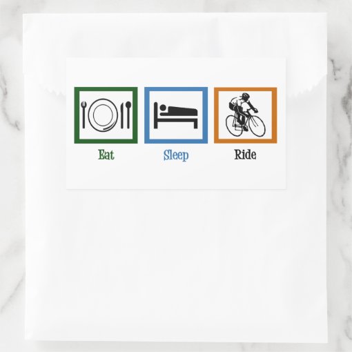 Eat Sleep Ride (Cyclists) Rectangular Sticker | Zazzle