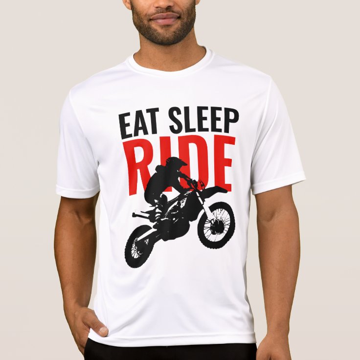 Eat Sleep Ride Motocross Motorcycle Sport Pop Art T-Shirt | Zazzle