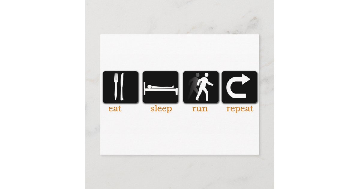 Eat Sleep Run Repeat Postcard | Zazzle