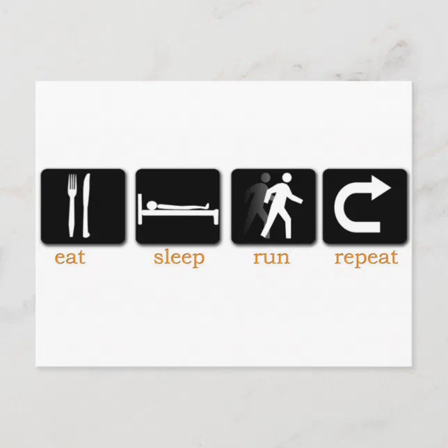 Eat Sleep Run Repeat Postcard | Zazzle