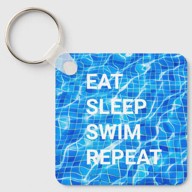 Eat Sleep Swim Repeat Swimming Pool Aquatic Keychain | Zazzle