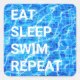 Eat Sleep Swim Repeat Swimming Pool Aquatic Square Sticker | Zazzle