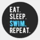 Eat Sleep Swim Repeat Swimming Swimmer Classic Round Sticker | Zazzle