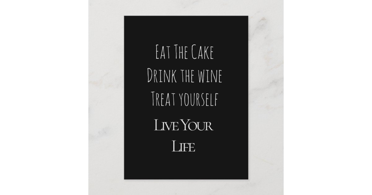 Eat The Cake Positive Affirmation Postcard | Zazzle