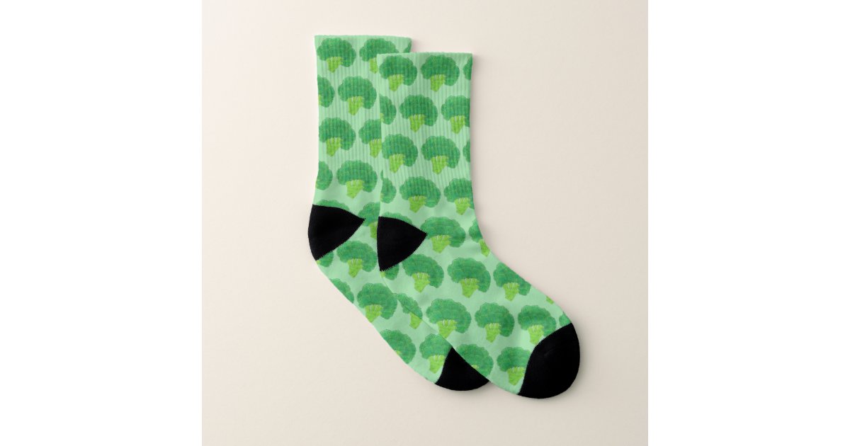 Eat Your Vegetables Green Broccoli Bunch Socks | Zazzle