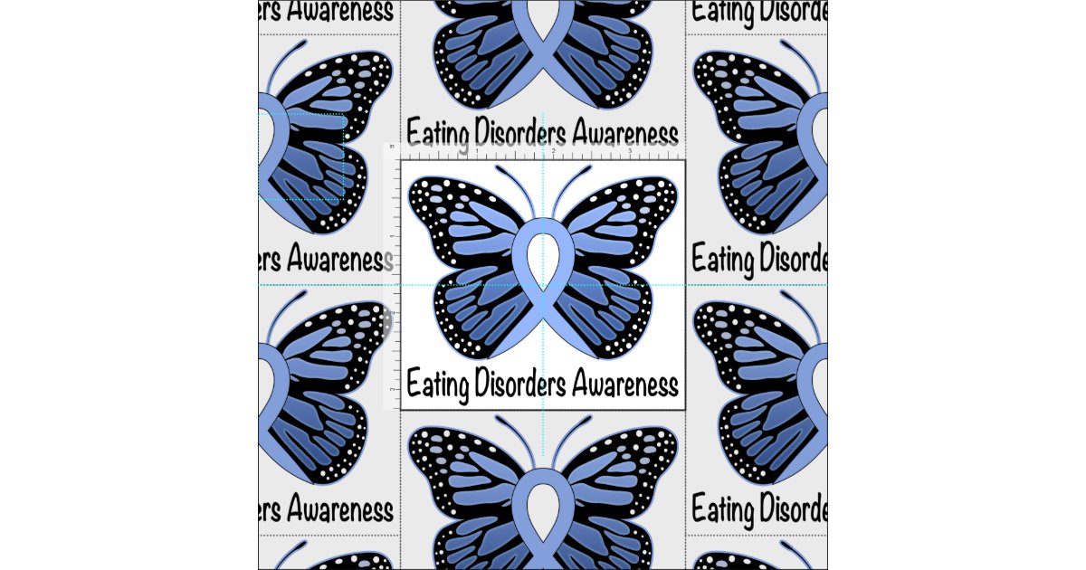 Eating Disorder Butterfly Awareness Ribbon Fabric | Zazzle