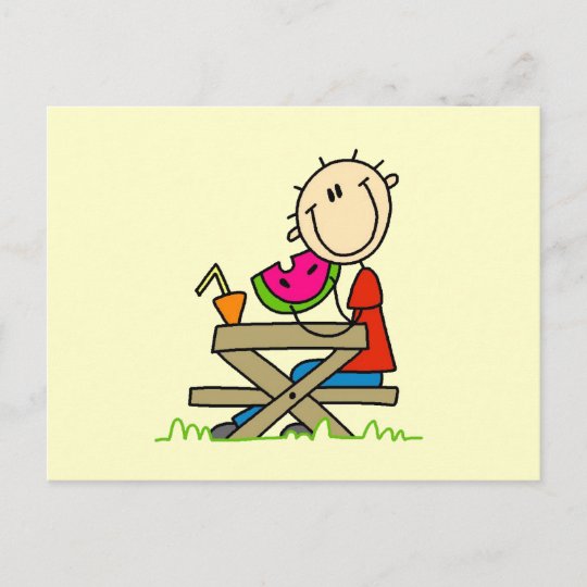 Eating Watermelon Postcard | Zazzle.com