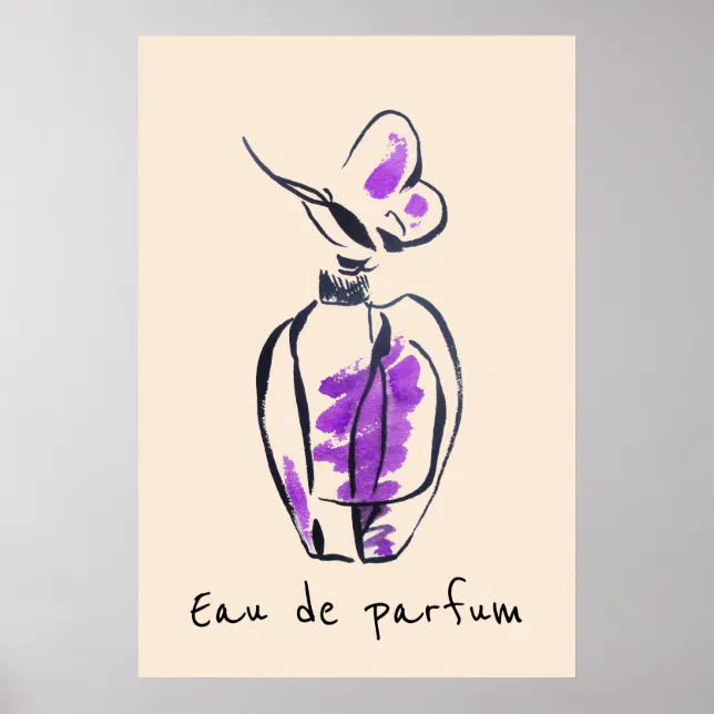Eau de parfum French perfume fashion illustration Poster | Zazzle