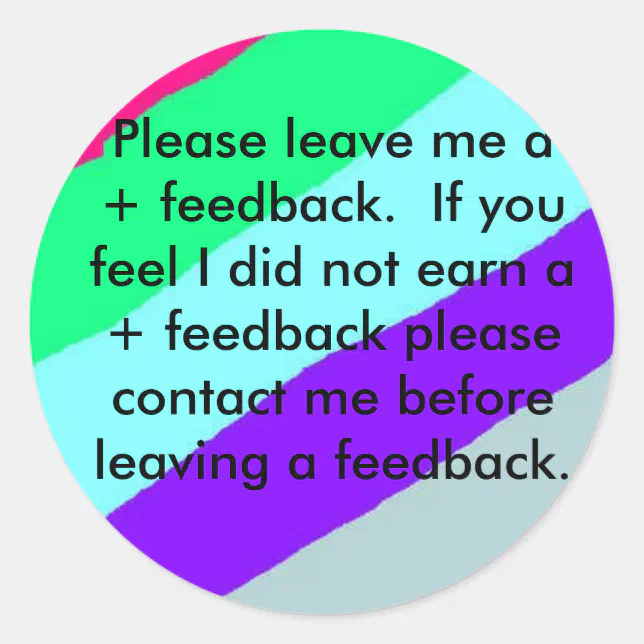 Ebay Feedback Stickers. Please Leave feedback Classic Round Sticker ...