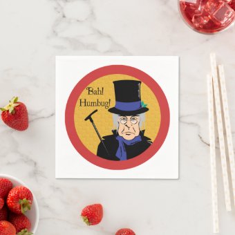 Ebenezer Scrooge Bah! Humbug! Napkins | Zazzle