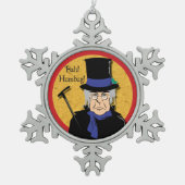 Ebenezer Scrooge Bah! Humbug! Snowflake Pewter Christmas Ornament | Zazzle