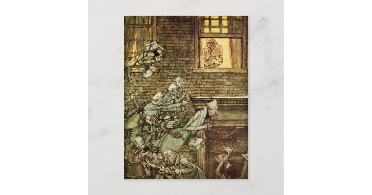 Ebenezer Scrooge Dickens Christmas Carol Vintage Postcard | Zazzle