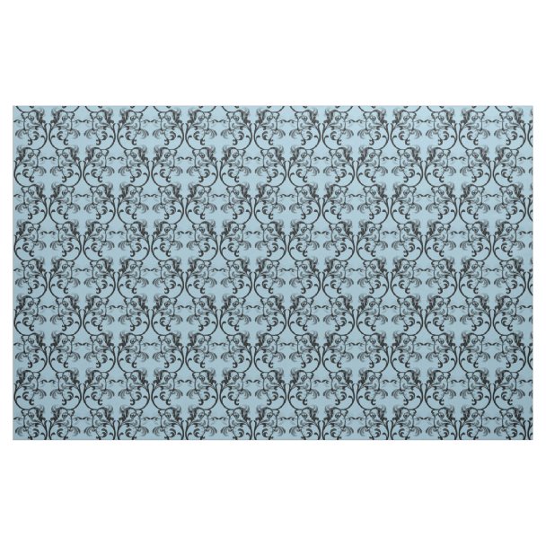 Blue Parisian Damask Pattern Fabric | Zazzle