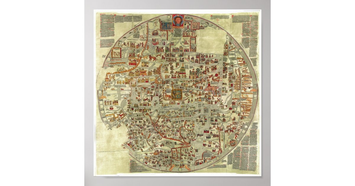 Ebstorf Map (13th century) Poster | Zazzle