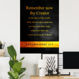 Ecclesiastes 12:1 Bible Verse Poster | Zazzle