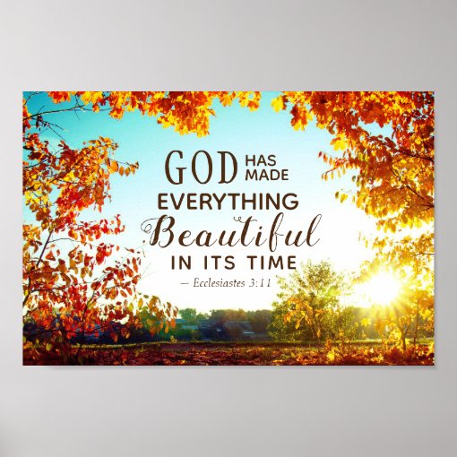 Ecclesiastes 3:11 He has made everything beautiful Poster | Zazzle