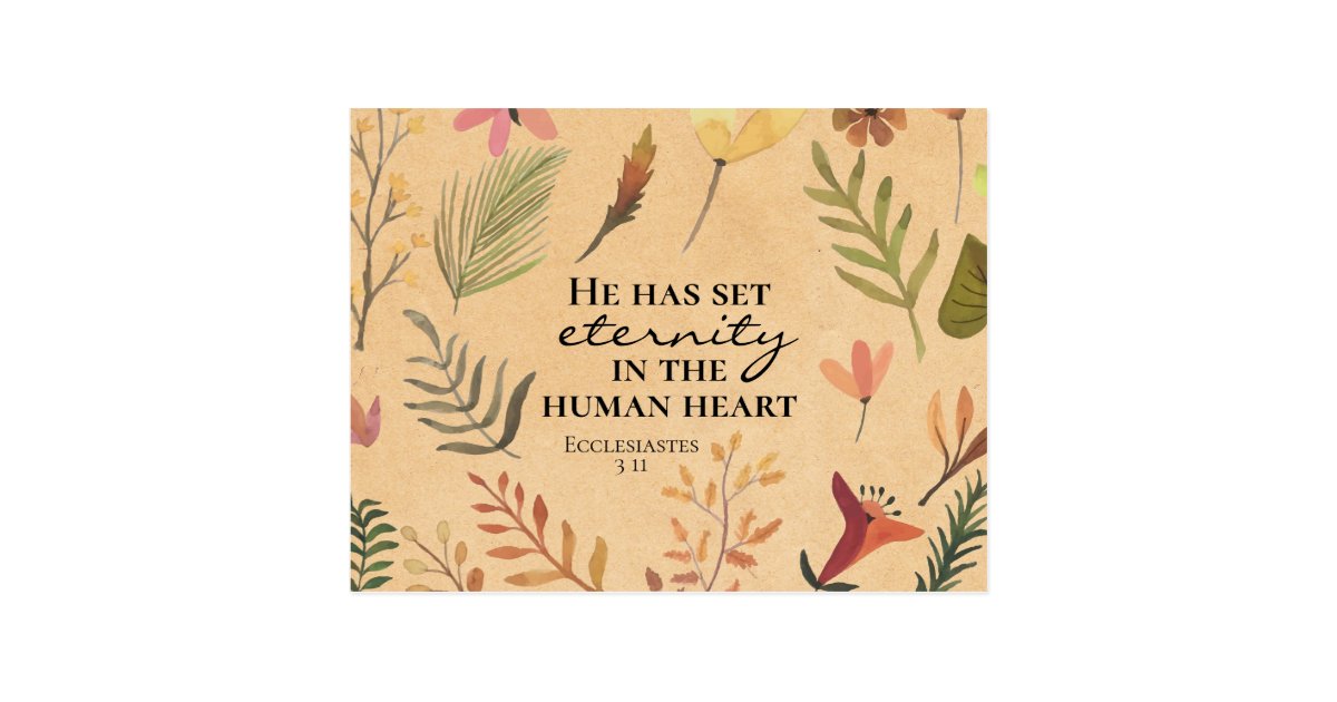 Ecclesiastes 3:11 He has set eternity in the heart Postcard | Zazzle.com