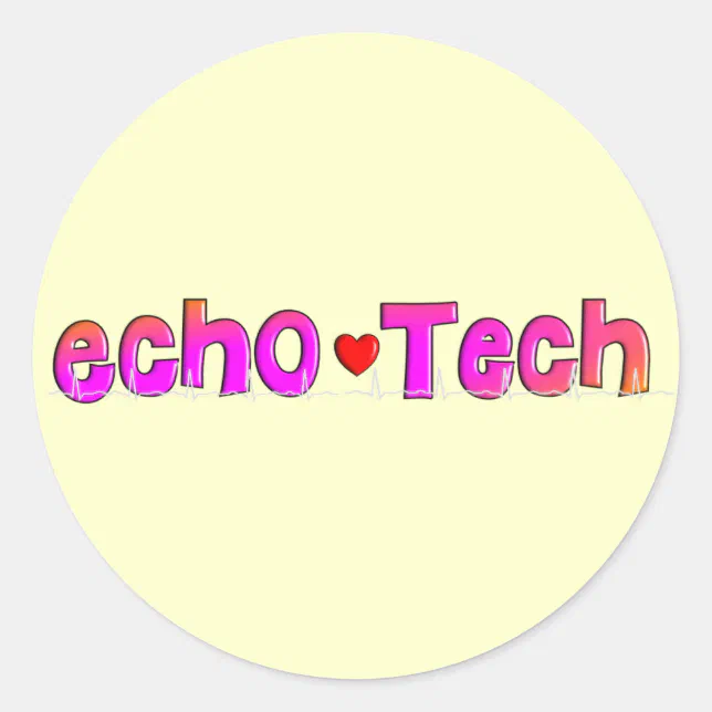 Echo Tech (Cardiac Echo Tech) Gifts Classic Round Sticker | Zazzle