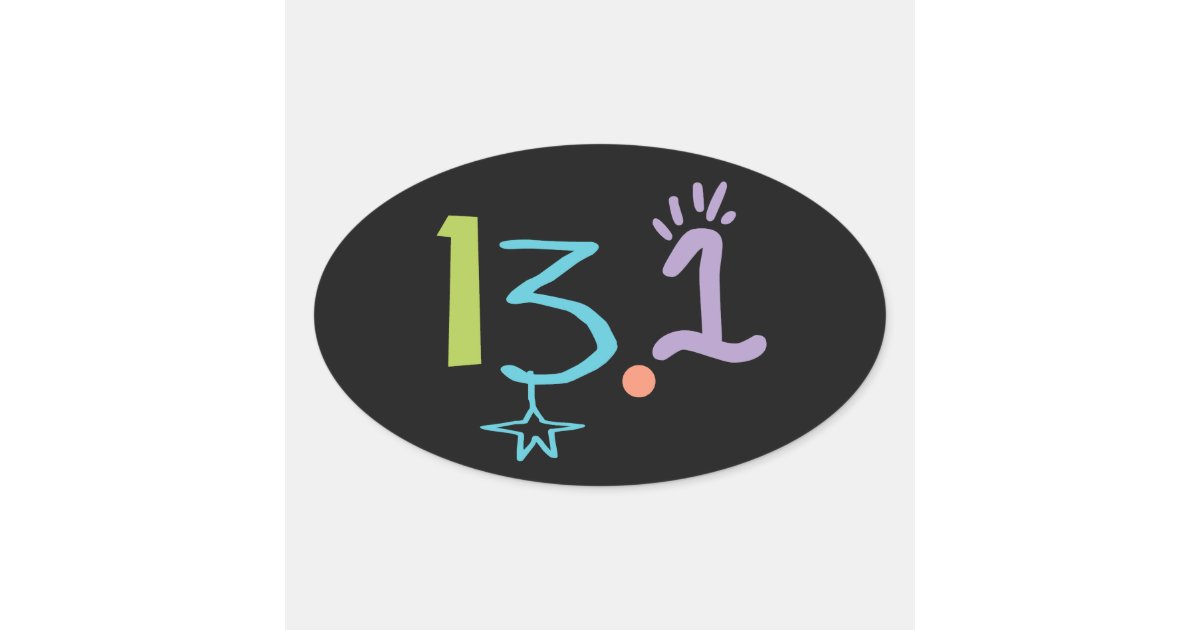 Eclectic 13.1 Half Marathon Sticker | Zazzle