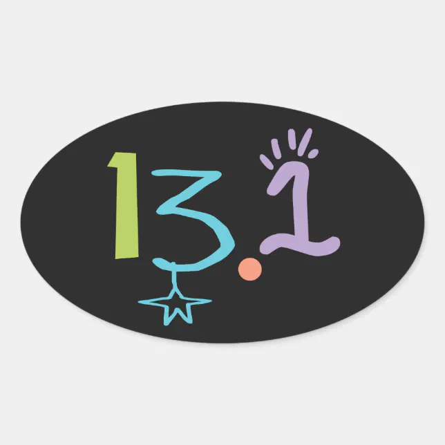 Eclectic 13.1 Half Marathon Sticker | Zazzle