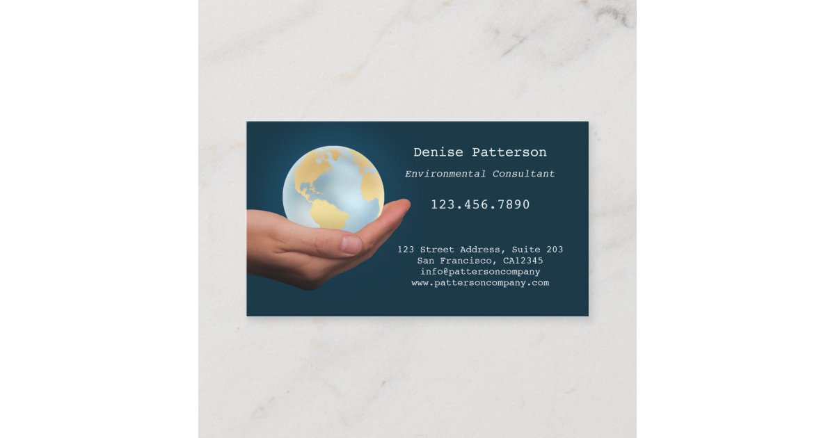 Eco Friendly Globe Environment Business Card | Zazzle