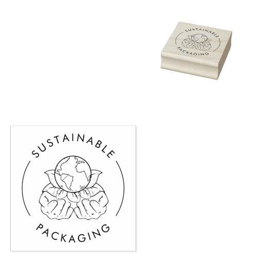 Eco-Friendly Sustainable Packaging | Business Rubber Stamp | Zazzle