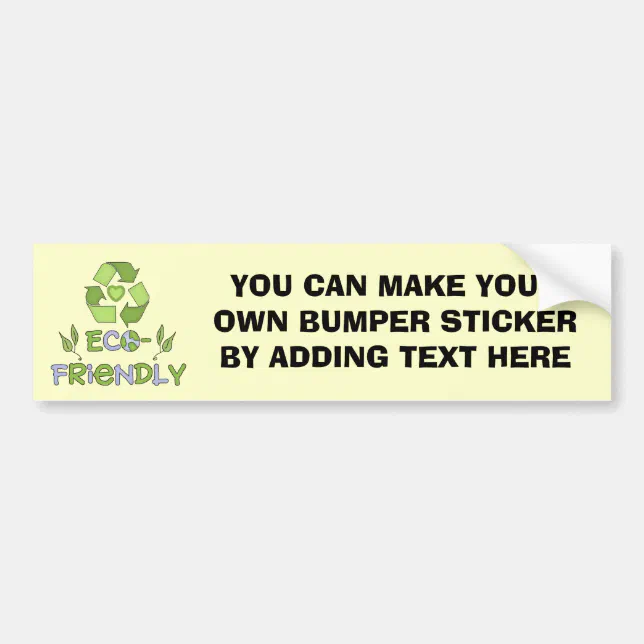 Eco-Friendly Tshirts and Gifts Bumper Sticker | Zazzle