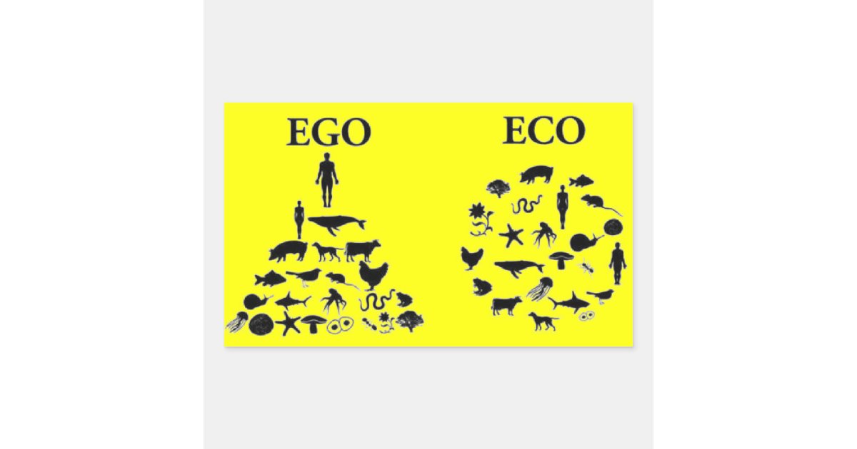 Eco vs Ego Rectangular Sticker | Zazzle