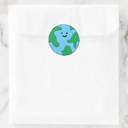 Ecofriendly Icon Happy Earth Clipart Ecofriendly Classic Round Sticker ...