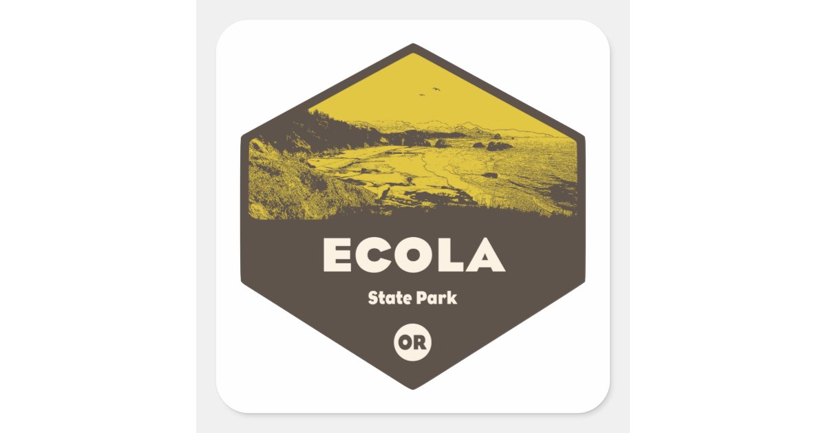 Ecola State Park Oregon Square Sticker | Zazzle