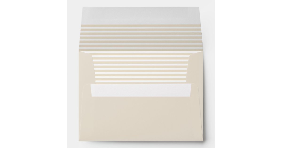 Ecru and White Striped Envelope | Zazzle