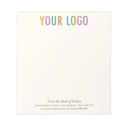 Ecru Cream Ivory Notepad Custom Logo Personalized | Zazzle