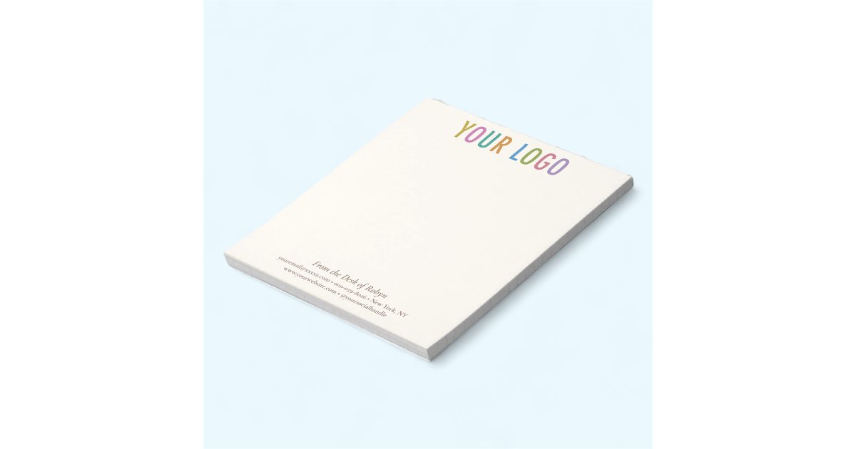 Ecru Cream Ivory Notepad Custom Logo Personalized | Zazzle