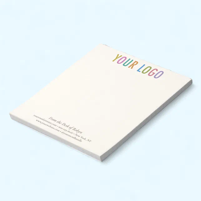 Ecru Cream Ivory Notepad Custom Logo Personalized | Zazzle