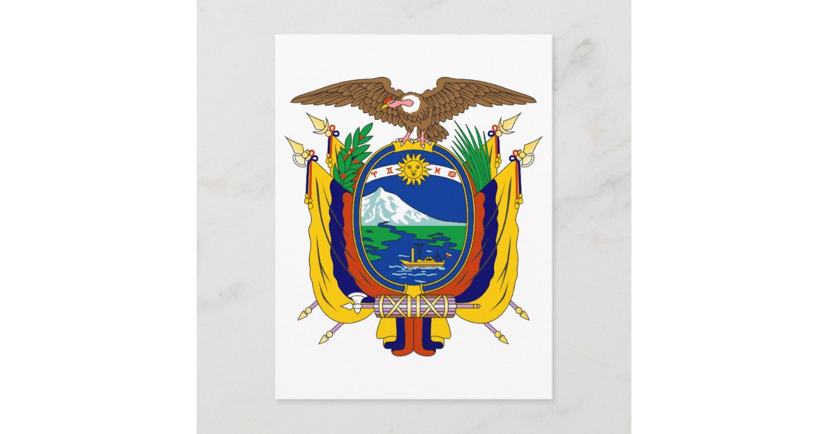 Ecuador coat of arms postcard | Zazzle