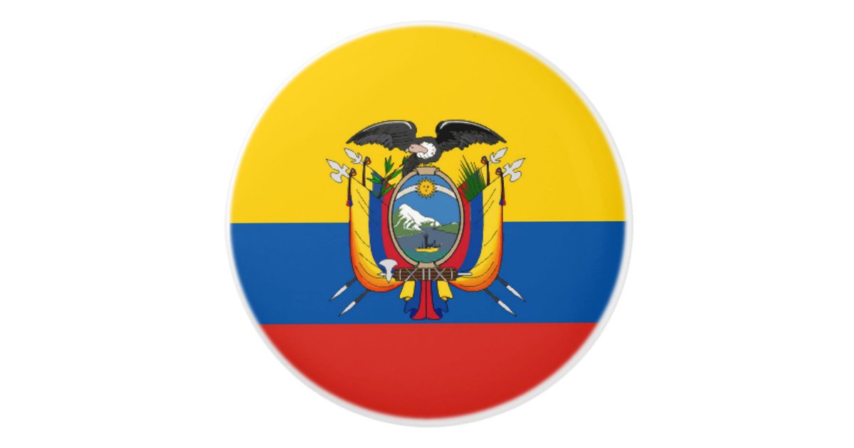 Ecuador country flag symbol long ceramic knob | Zazzle